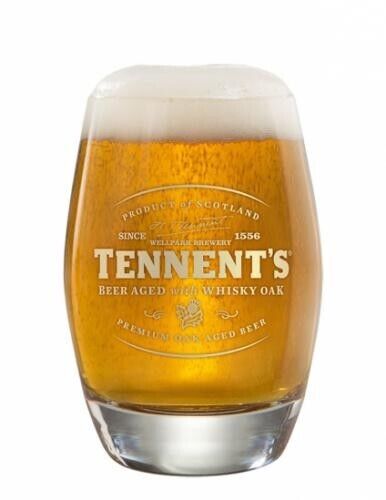 Tennent's Whisky Oak Beer 6 x Beer Glasses 300ml Gold Leaf Man Cave Sc ...
